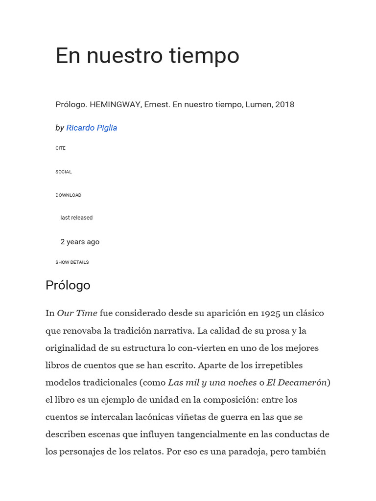 Prologo Piglia | PDF | Clásicos