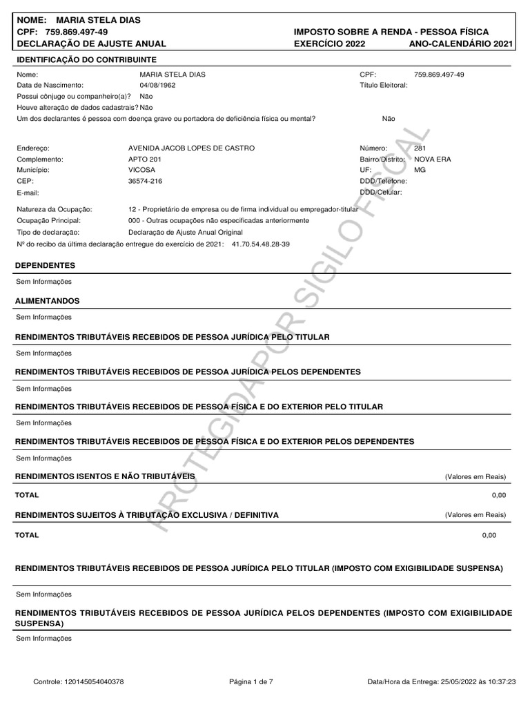 Irpf A 2022 2021 Dec | PDF