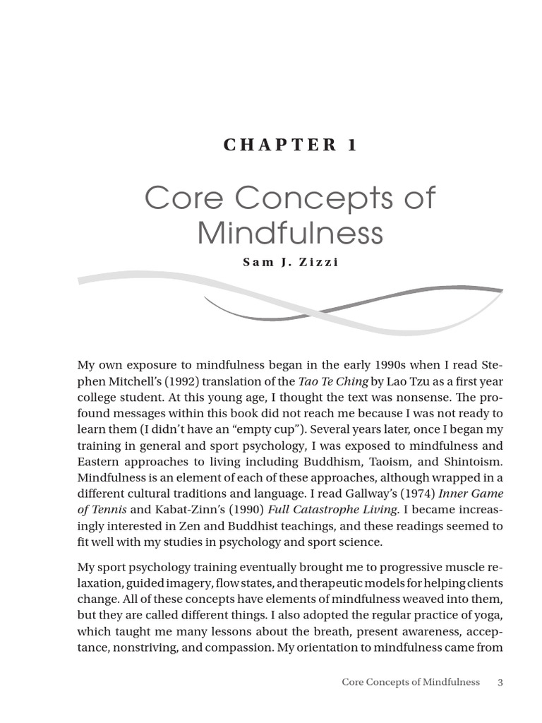 Mindfulness Core Concepts | PDF | Mindfulness | Psychotherapy