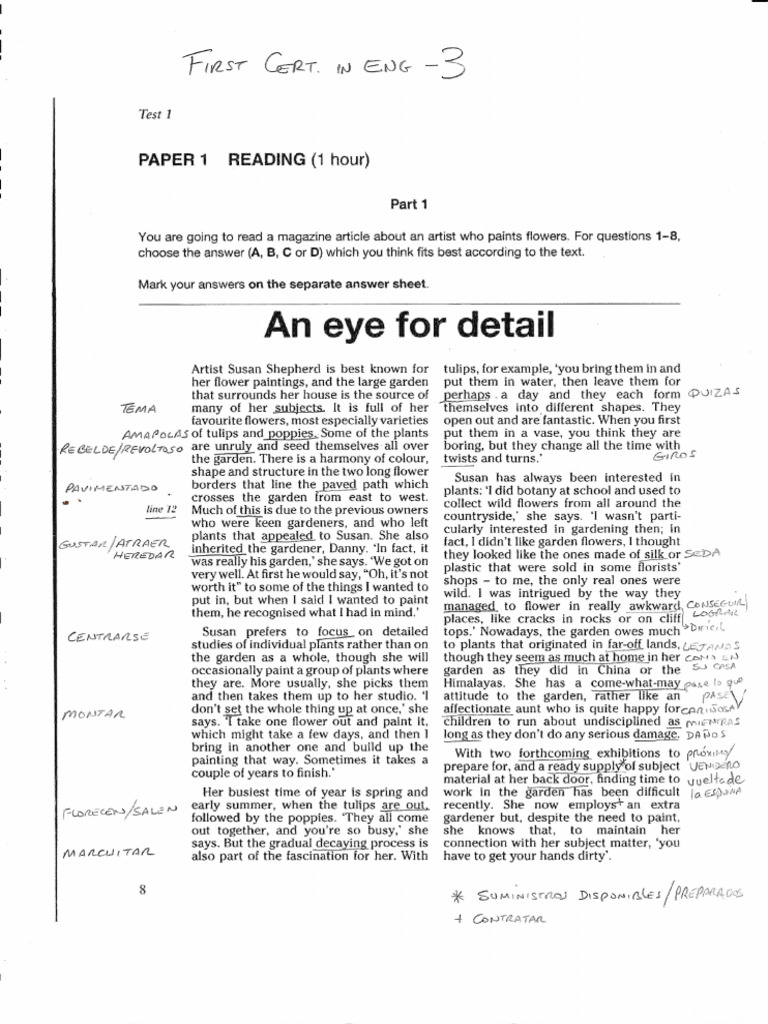 02 AN EYE FOR DETAIL Text and Questions | PDF