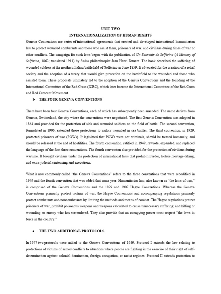 HR Chaptre 2 | PDF | Geneva Conventions | Human Rights