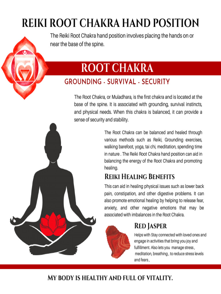 Reiki Root Chakra Hand Position Guide | PDF | Chakra | Meditation