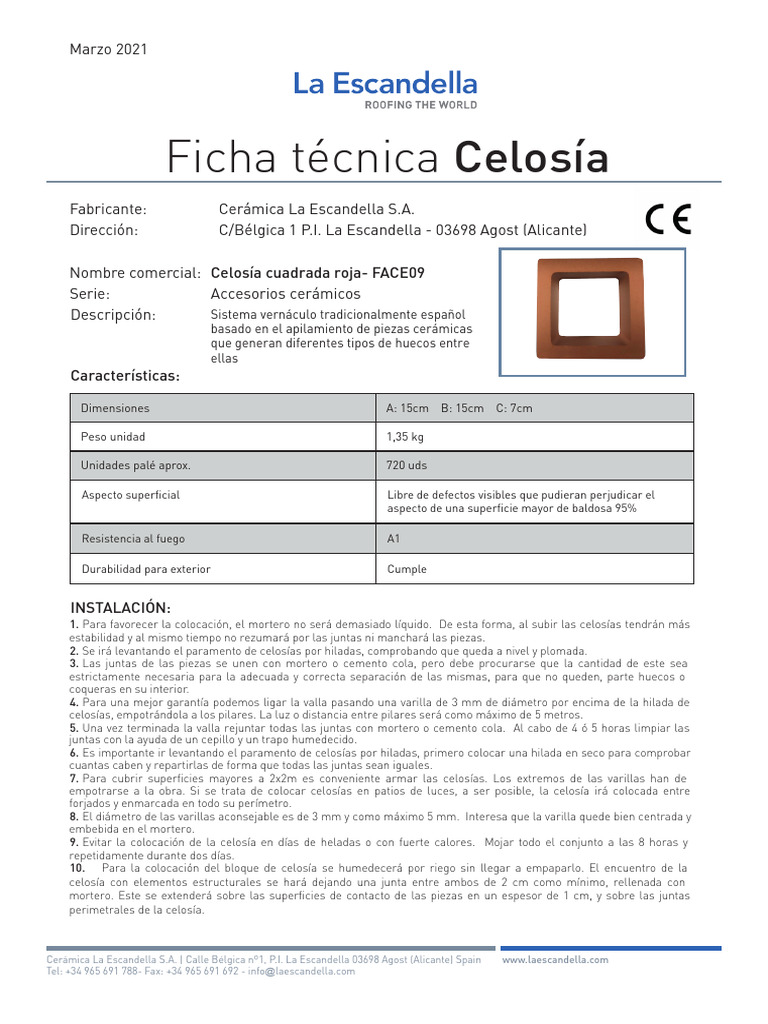Instalación de Celosía Cerámica | PDF