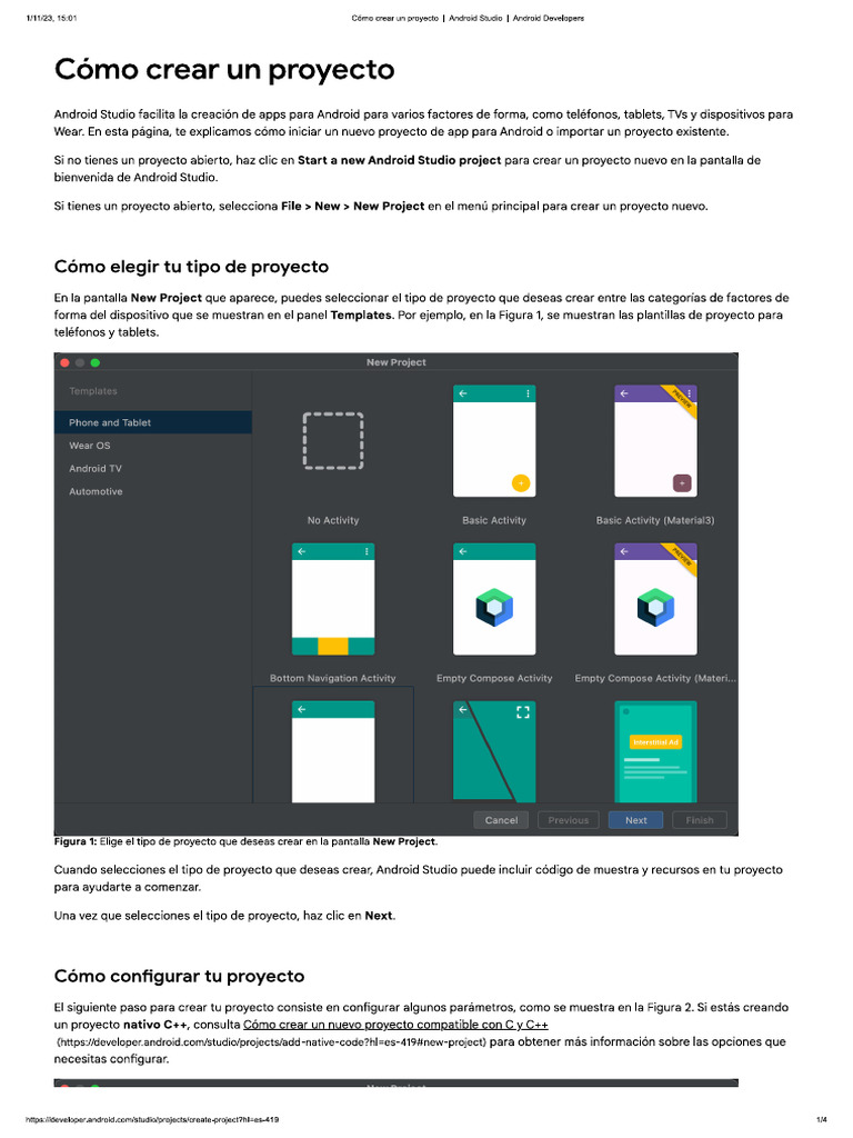 Cómo Crear Un Proyecto - Android Studio - Android Developers | PDF