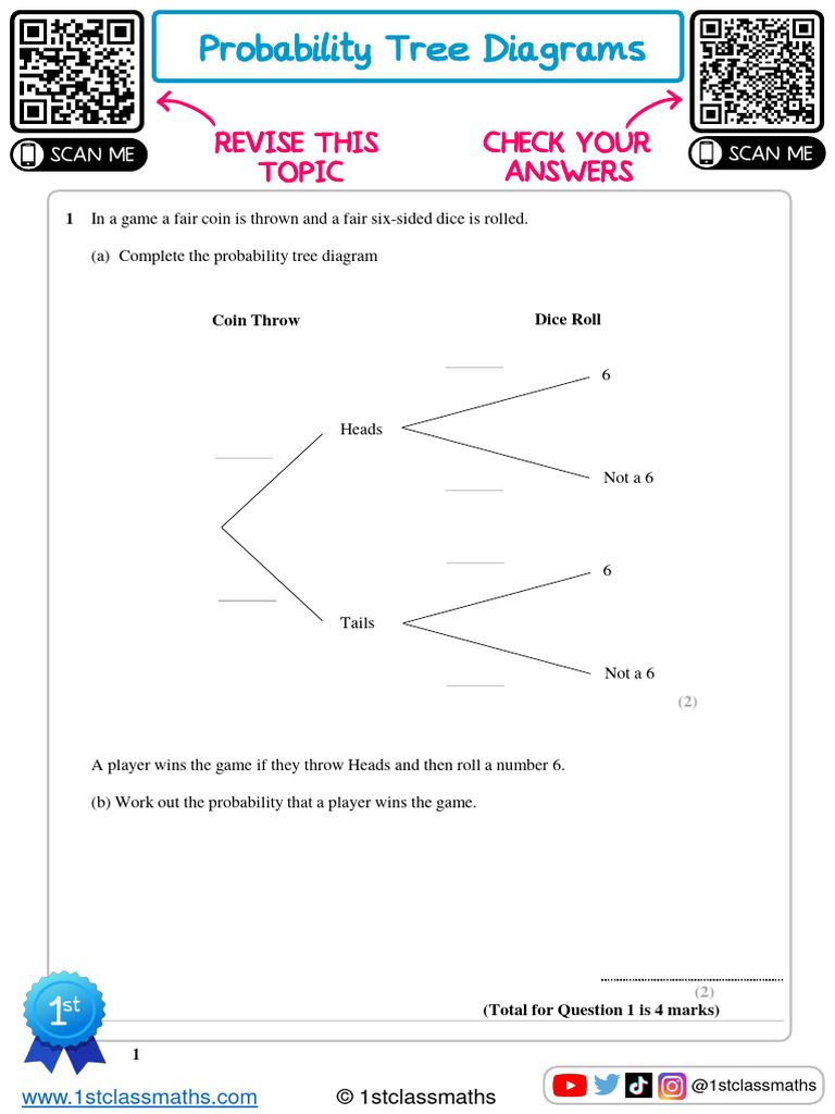 Probability Tree Diagrams Edexcel | PDF | Probability | Gaming