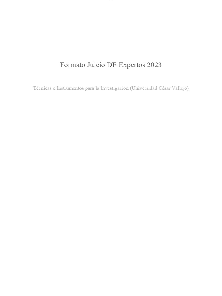 Formato Juicio de Expertos 2023 | Descargar gratis PDF | Psicología ...