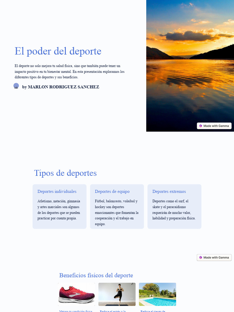 El Poder Del Deporte | PDF | Deportes y actividades al aire libre