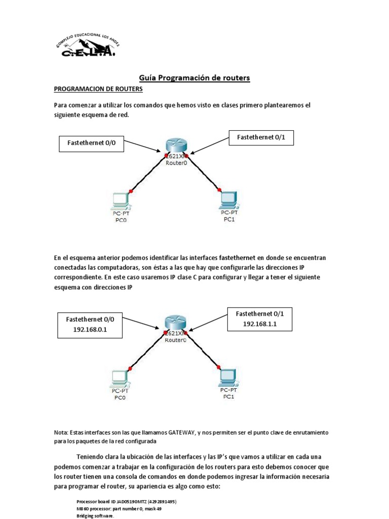 Guia Programacion Routers | PDF | Enrutador (Computación) | Protocolos de capa de red