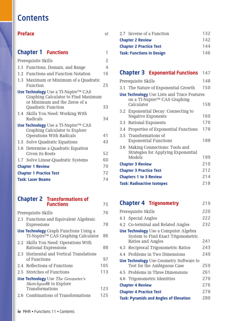 Table of Contents | PDF | Trigonometric Functions | Exponentiation