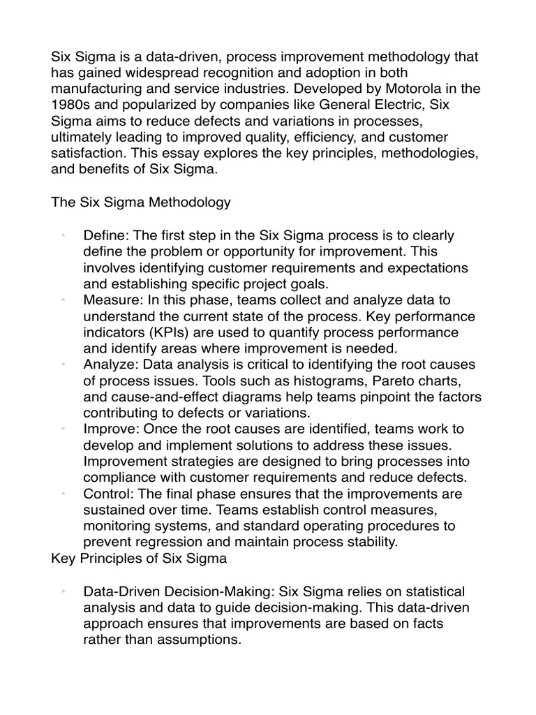 Six Sigma | PDF | Six Sigma | Business