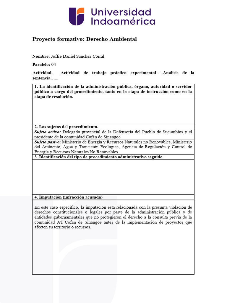 Formato Informe Análisis de Sentencia | PDF | Sentencia (ley) | Ecuador Formato Informe Análisis de Sentencia | PDF | Sentencia (ley) | Ecuador