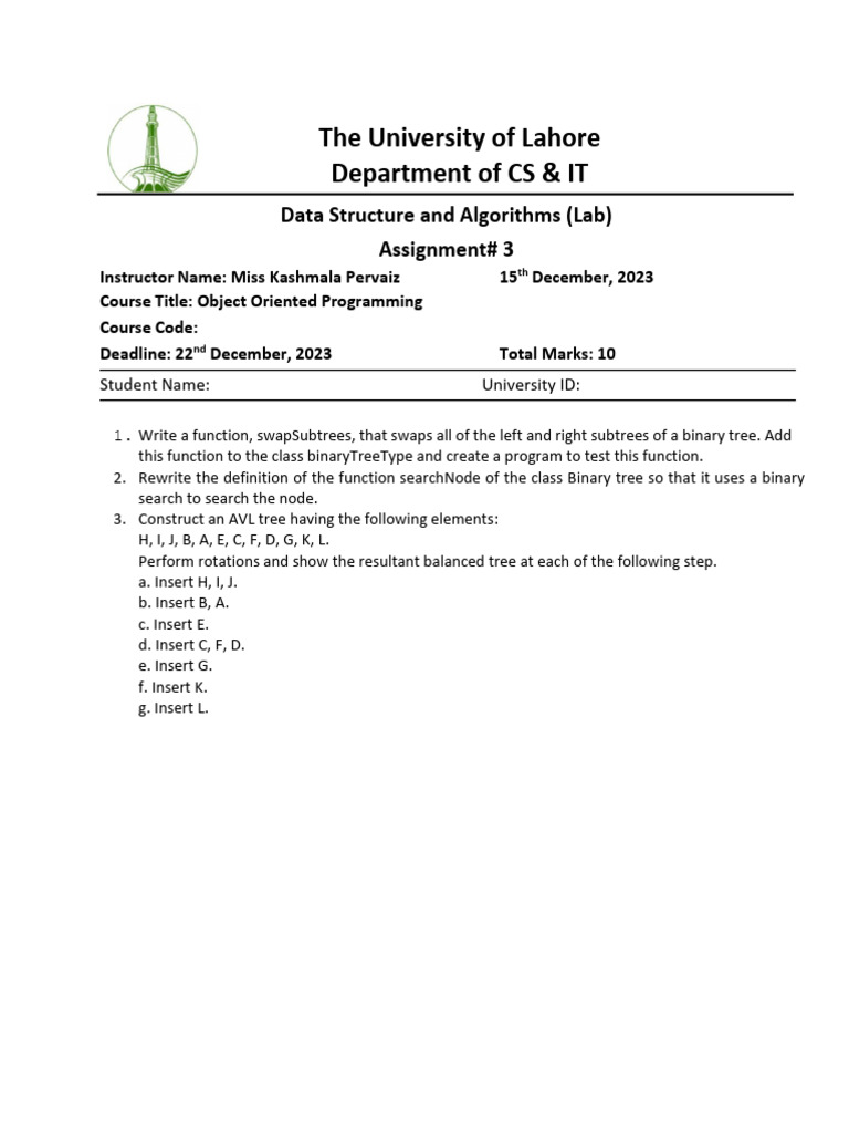 DSA-Lab-Assignment 3 | PDF