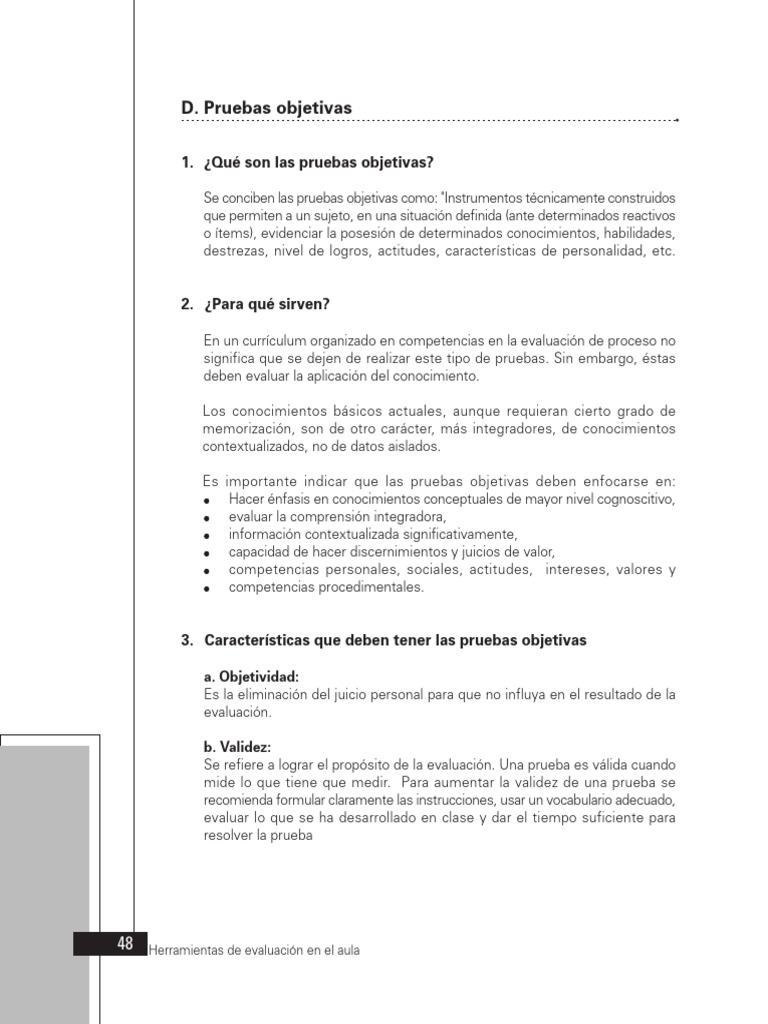 Material 24. Pruebas Objetivas | PDF | Evaluación | Plan de estudios