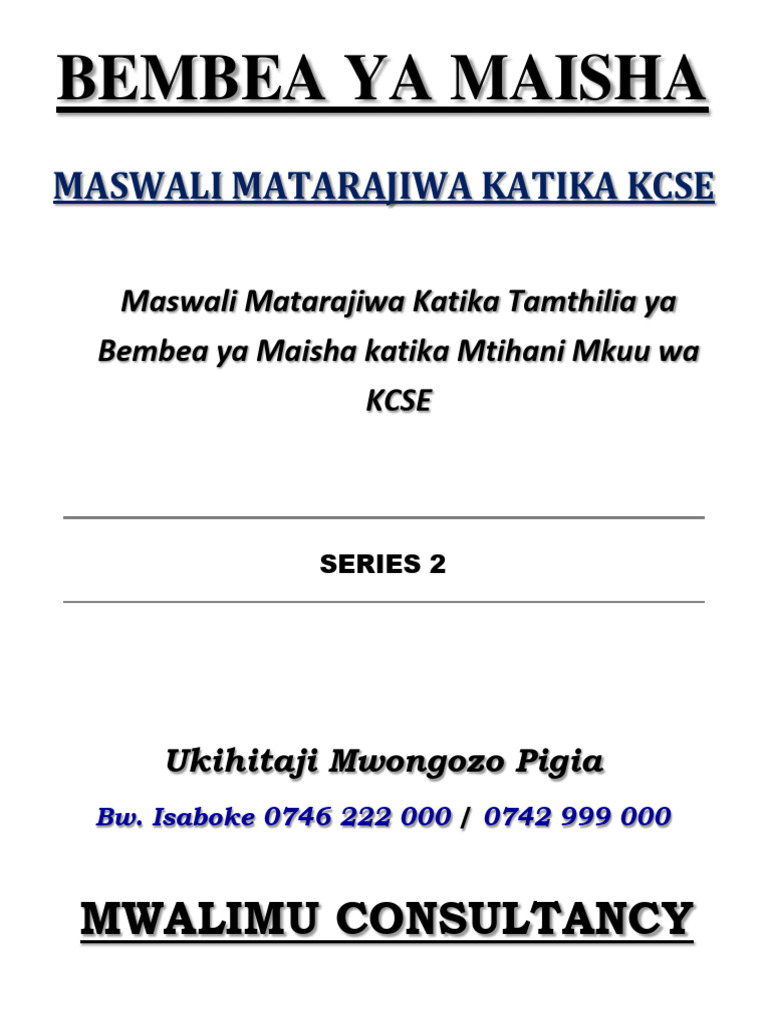 Bembea Ya Maisha Marudio s2 Q | PDF