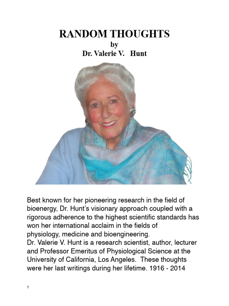 Valerie Hunt's Insights on Energy and Consciousness | PDF | Experience ...