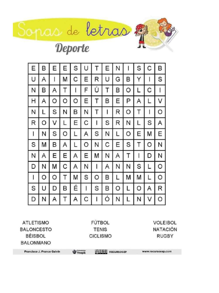 Sopa de Letras para 5TO | PDF