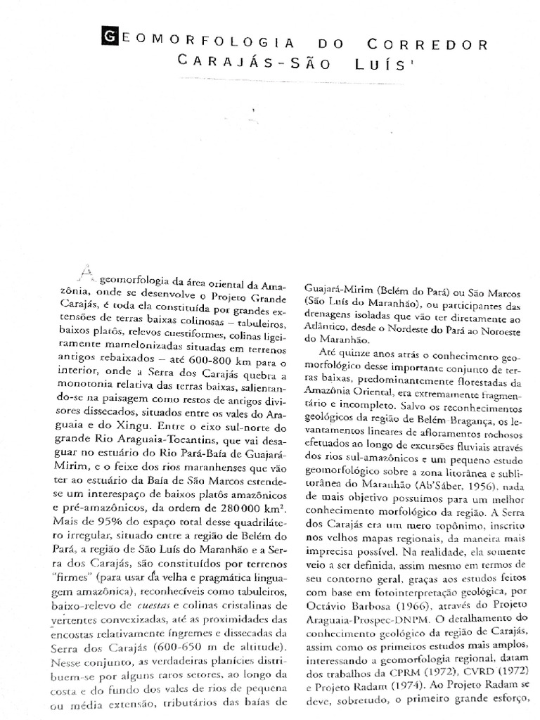 (Scan Mal Feito) Geomorfologia Do Corredor Carajás - São Luís | PDF