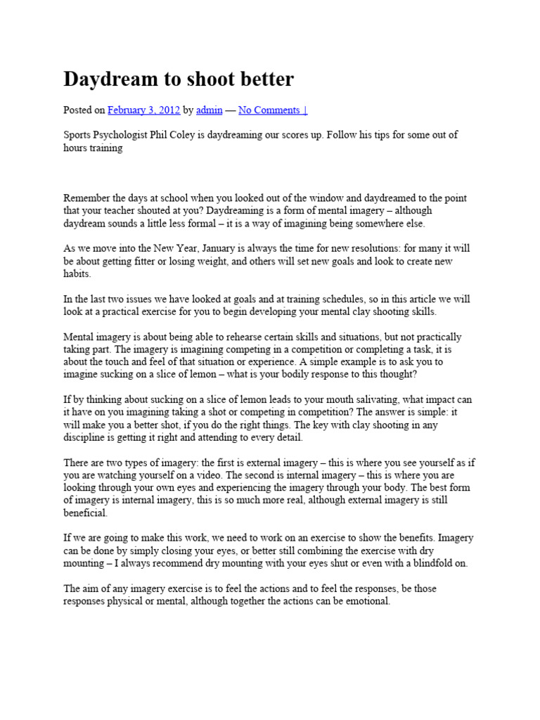 Daydream To Shoot Better | PDF | Thought | Breathing