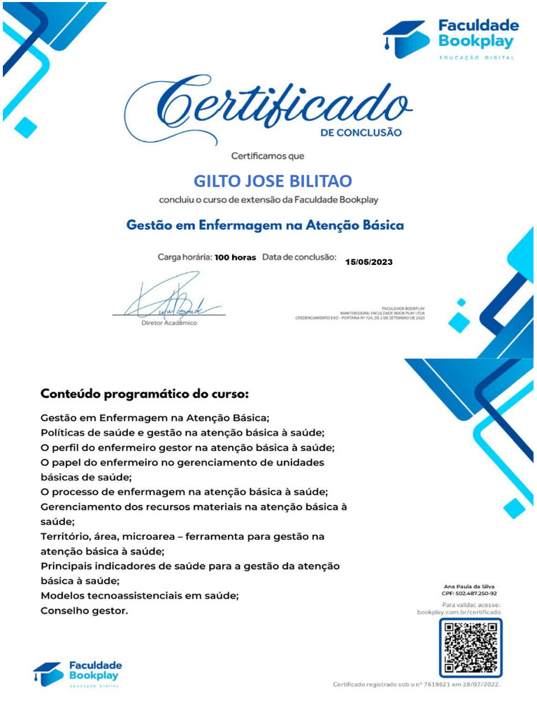 Certificado de Bookplay | PDF