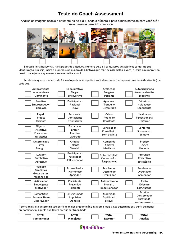 Teste Do Coach Assessment EH | PDF