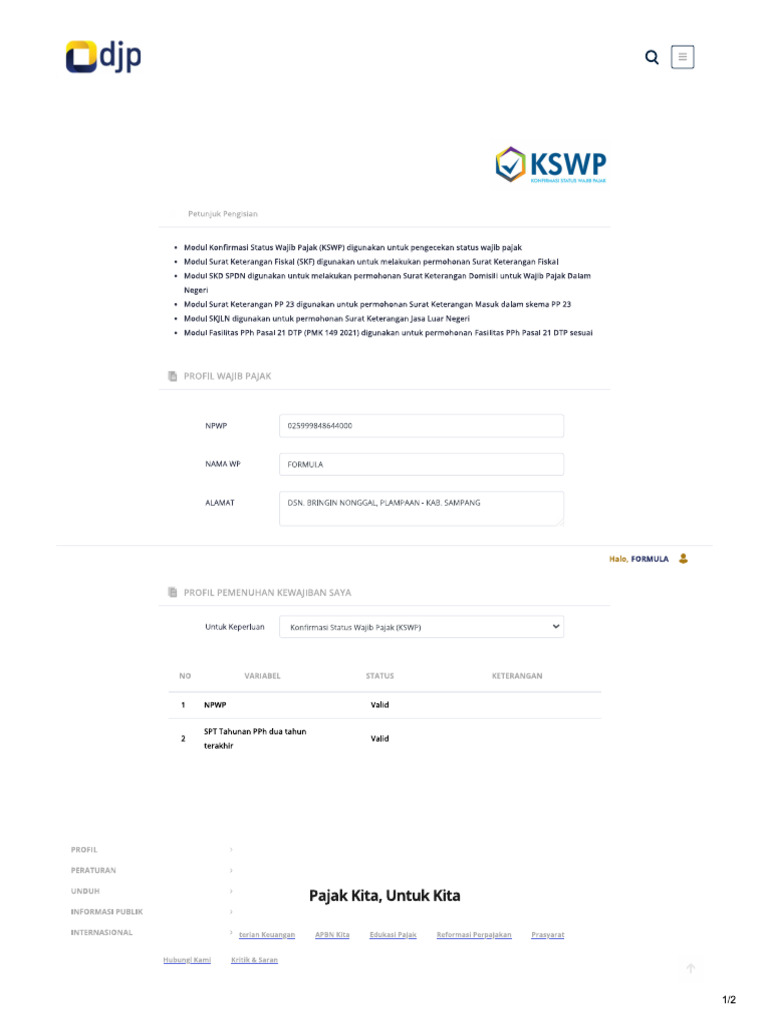 KSWP Formula | PDF