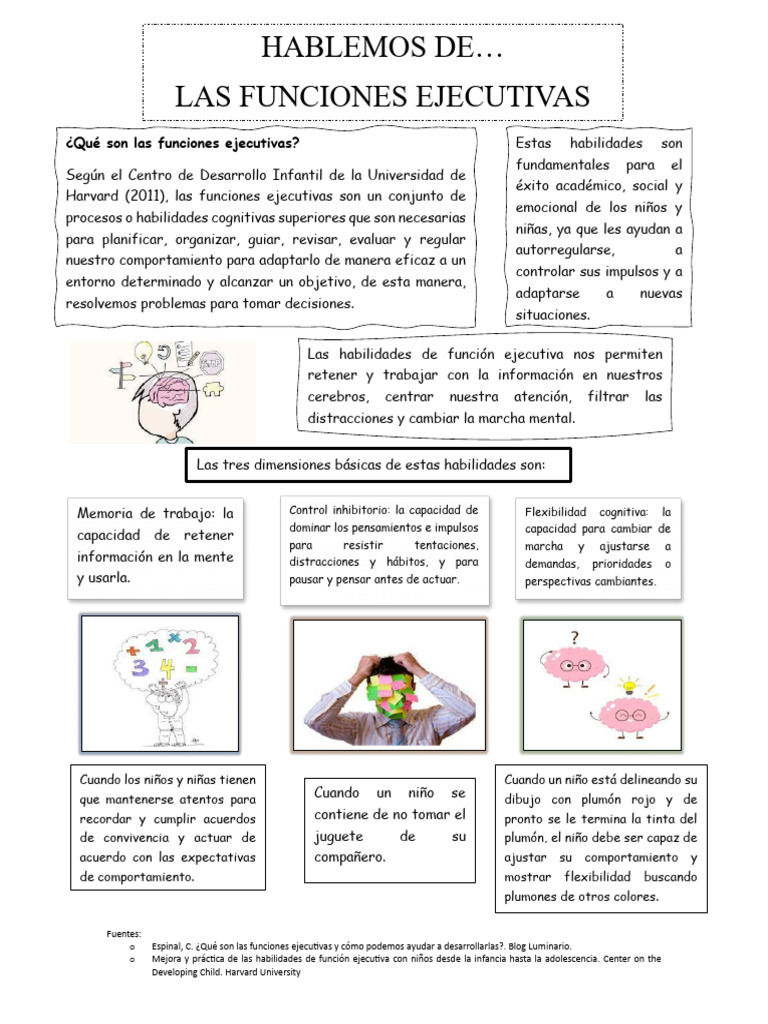 Infografia Funciones Ejecutivas | PDF | Funciones ejecutivas | Pensamiento