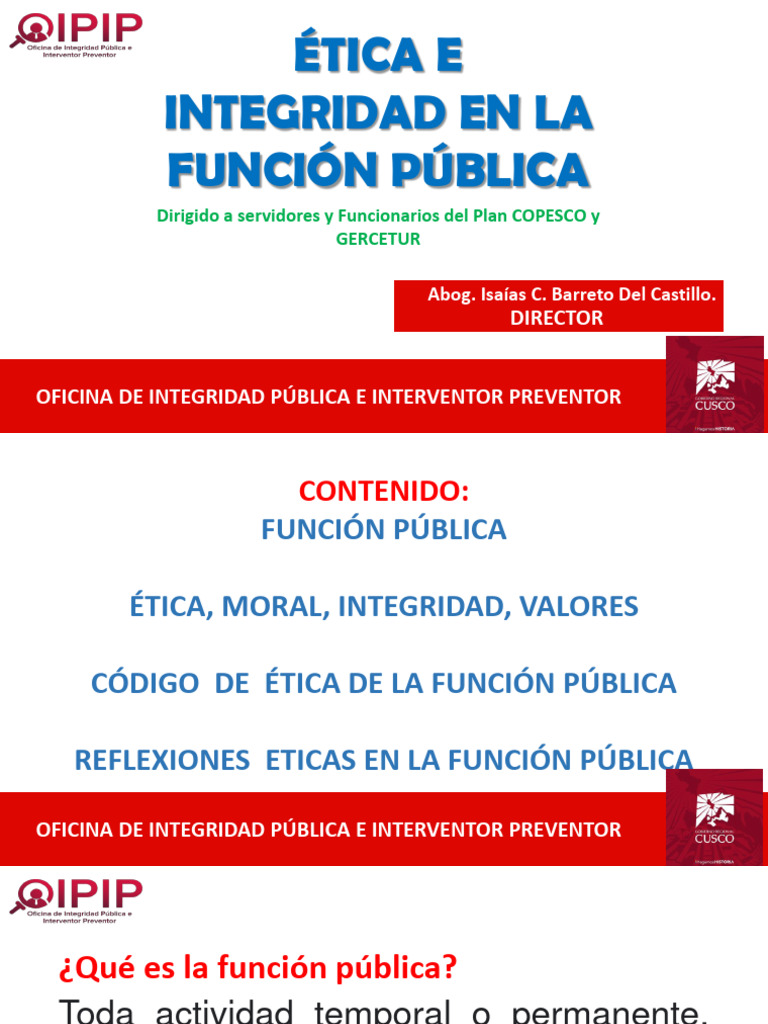 Etica En La Funcion Publica Copesco Y Gercetur Pdf Corrupción