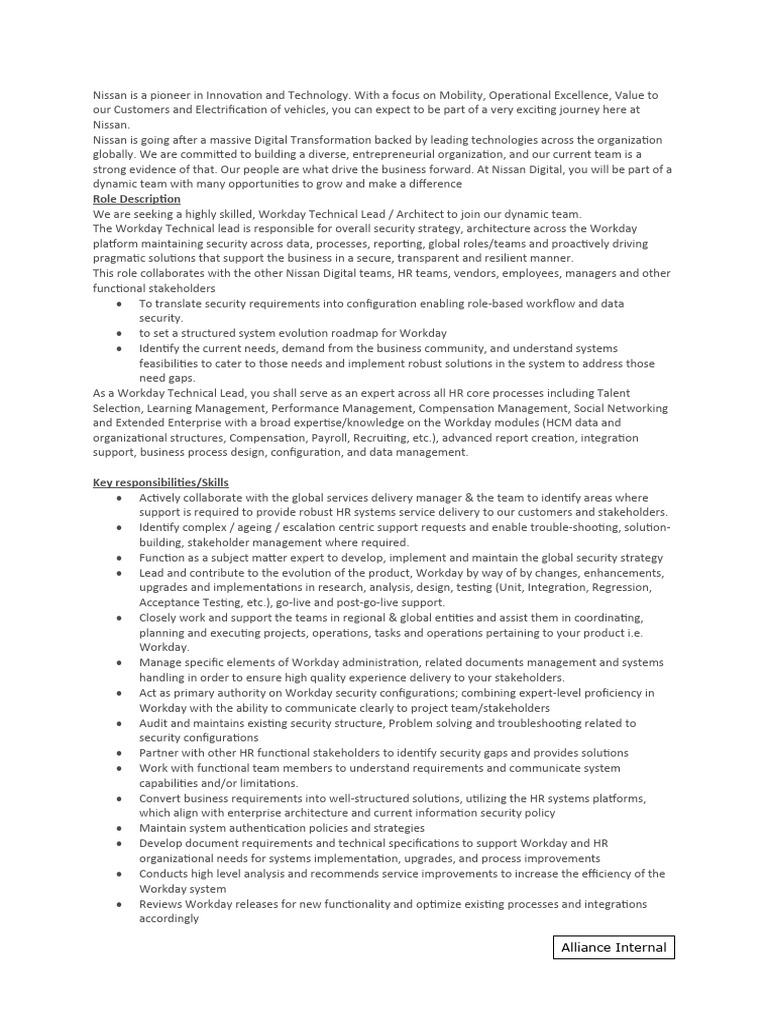 Workday Technical Lead | PDF