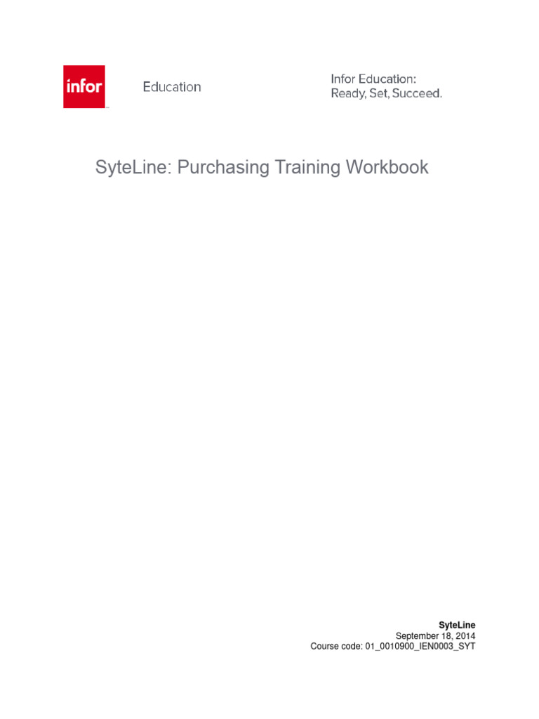 SyteLine - Purchasing Training Workbook | PDF | Icon (Computing) | Menu (Computing)
