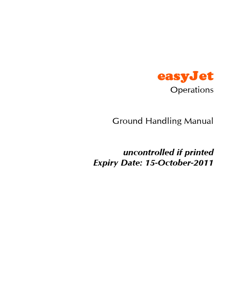 Easyjet Ground Handling Manual | PDF | Airport | Baggage