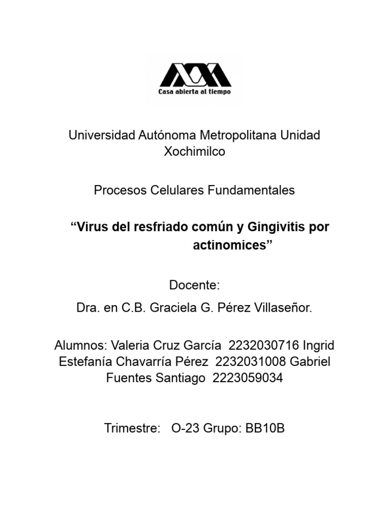 Gripa y Gingivitis | PDF | Resfriado comun | Influenza