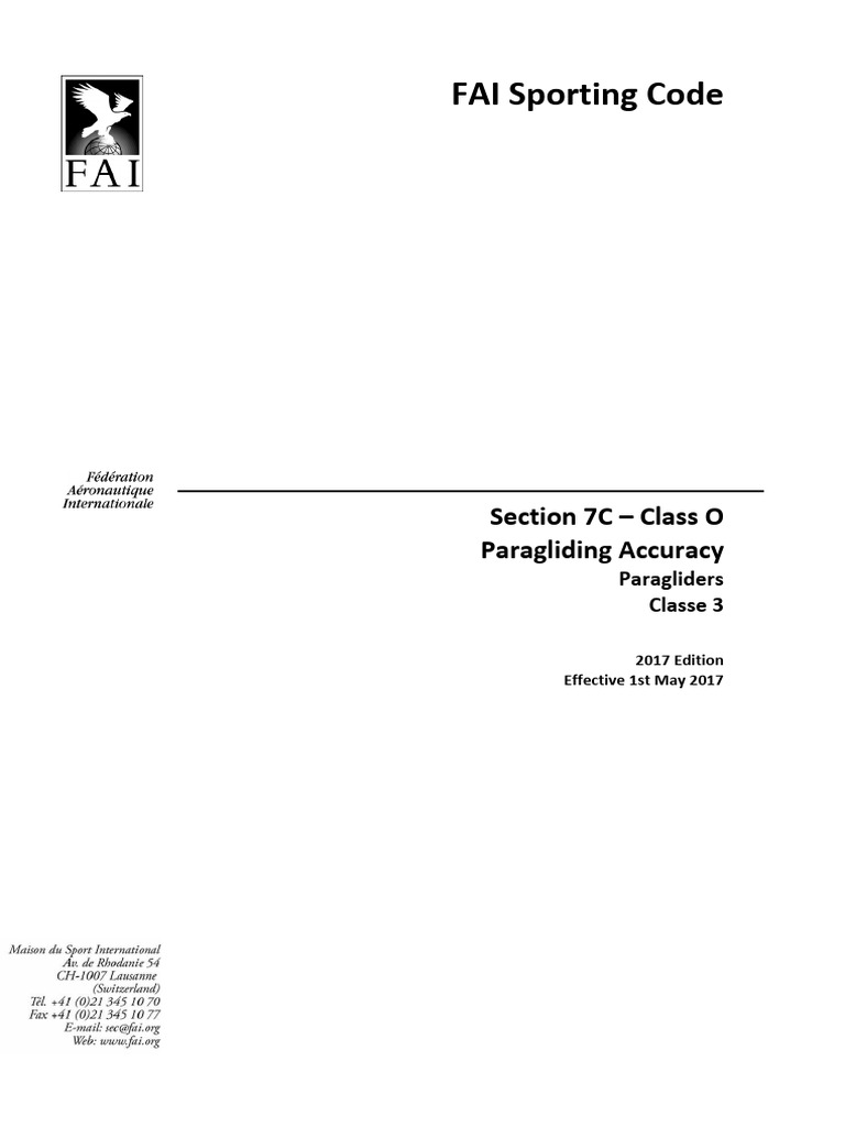 Sporting Code S7c-Accuracy 2017-1-0 | PDF | Gliding | Aviation