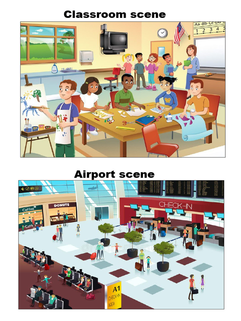 Airport and Classroom - Scenes Beg | PDF