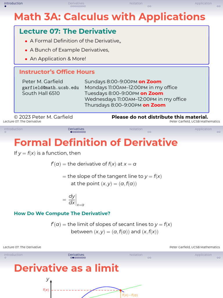 07 Derivatives | PDF | Derivative | Slope