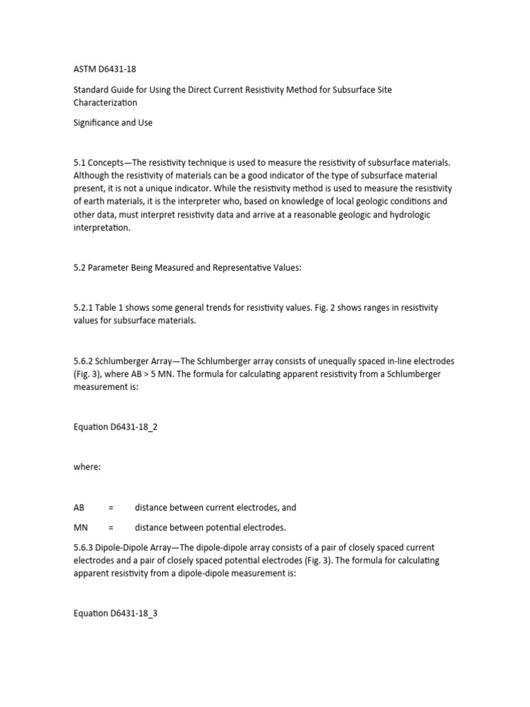 Astm D6431 | PDF | Electrical Resistivity And Conductivity | Safety