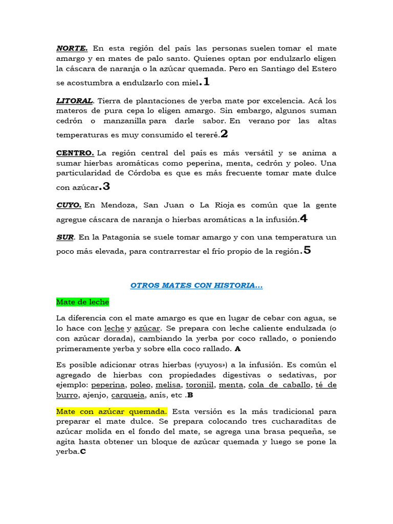 PARA ESTUDIAR Sobre El Mate | PDF | Comida y bebida | Bebida