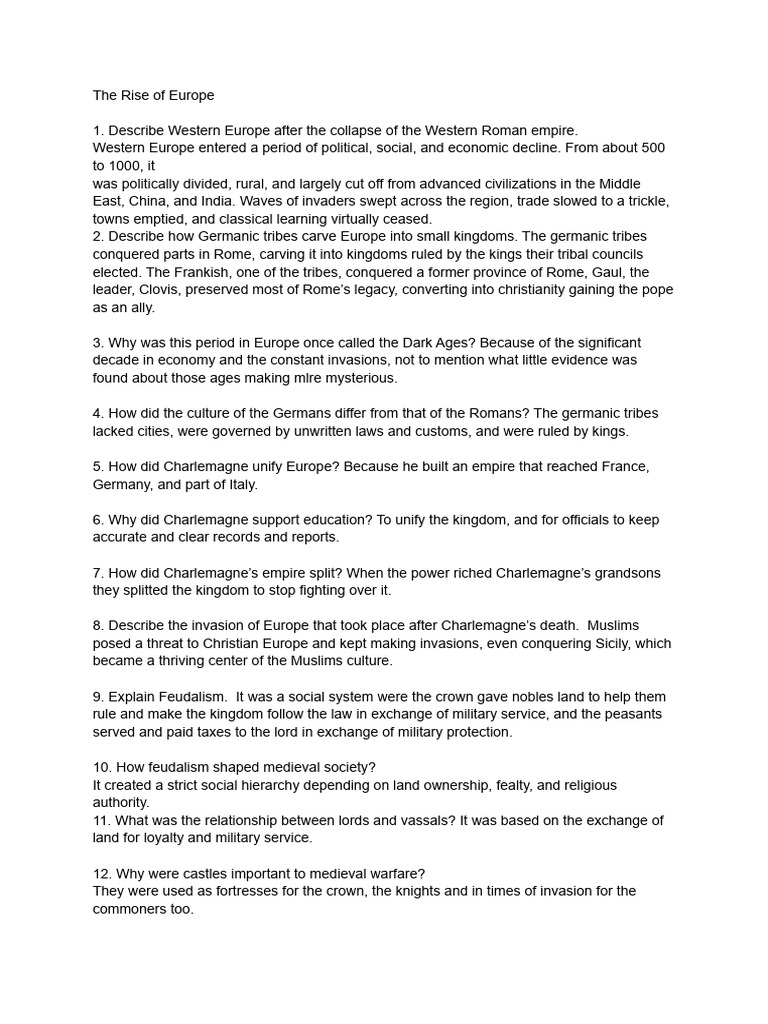 The Rise of Europe | PDF | Europe | Germanic Peoples