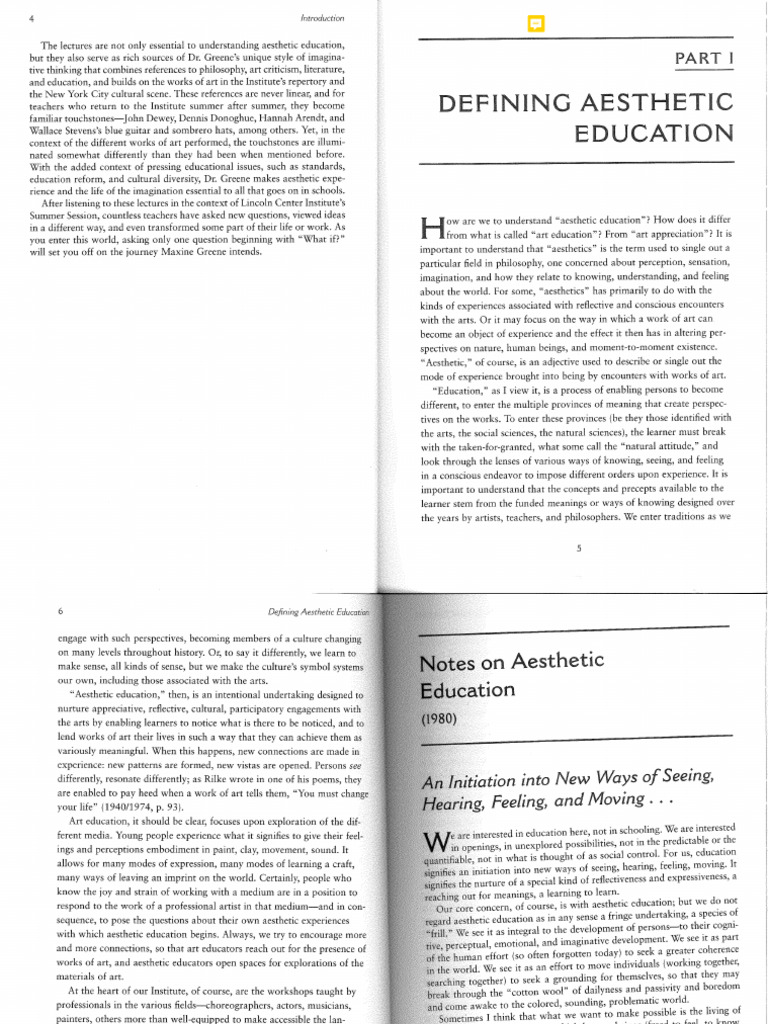 Artigo - 1980. GREENE, M. Notes On Aesthetic Education | PDF Artigo - 1980. GREENE, M. Notes On Aesthetic Education | PDF