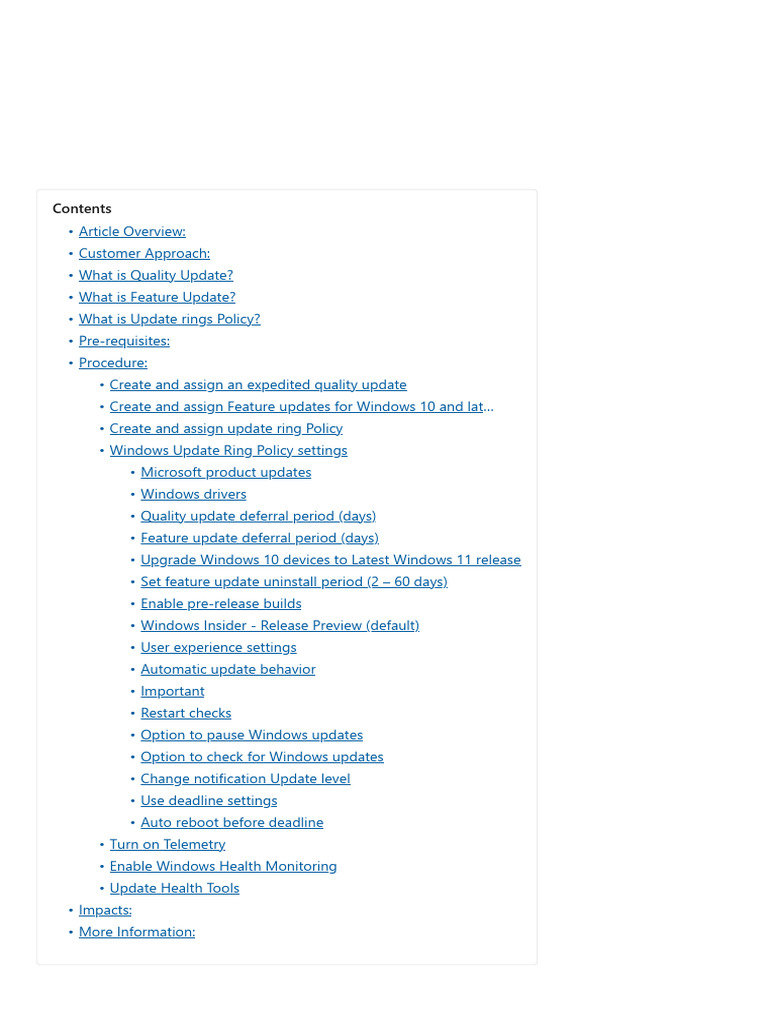 Intune Windows Update Ring Guide | PDF | Windows 10 | Microsoft Windows