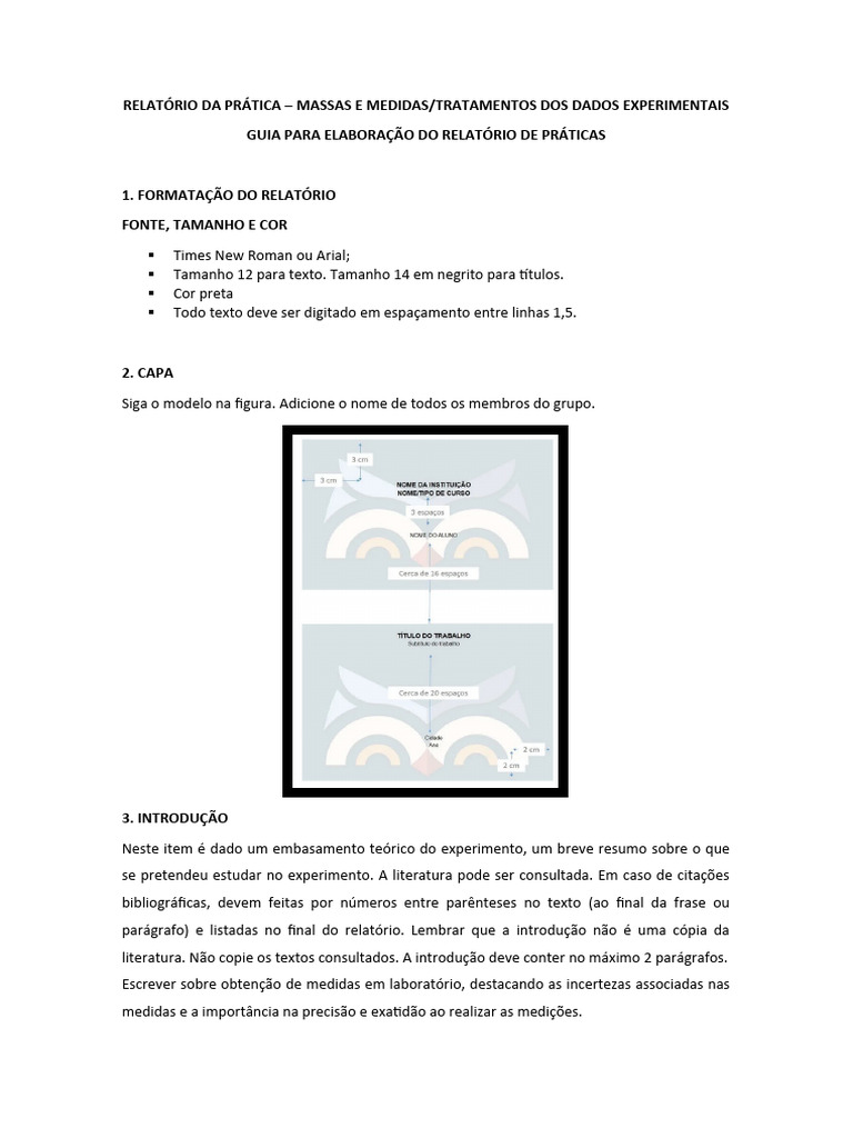 Relat Rio - Quibio - Massas e Medidas - Tratamentos Dos Dados Experimentais | PDF