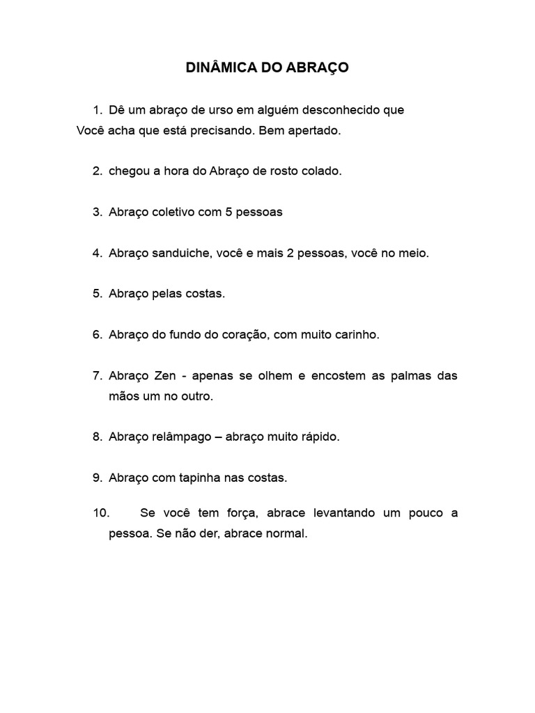 Dinâmica Do Abraço Pdf