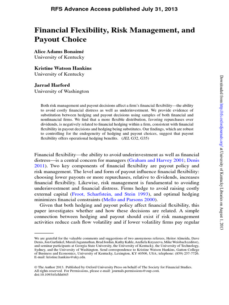 RFS 2013 | PDF | Derivative (Finance) | Hedge (Finance)