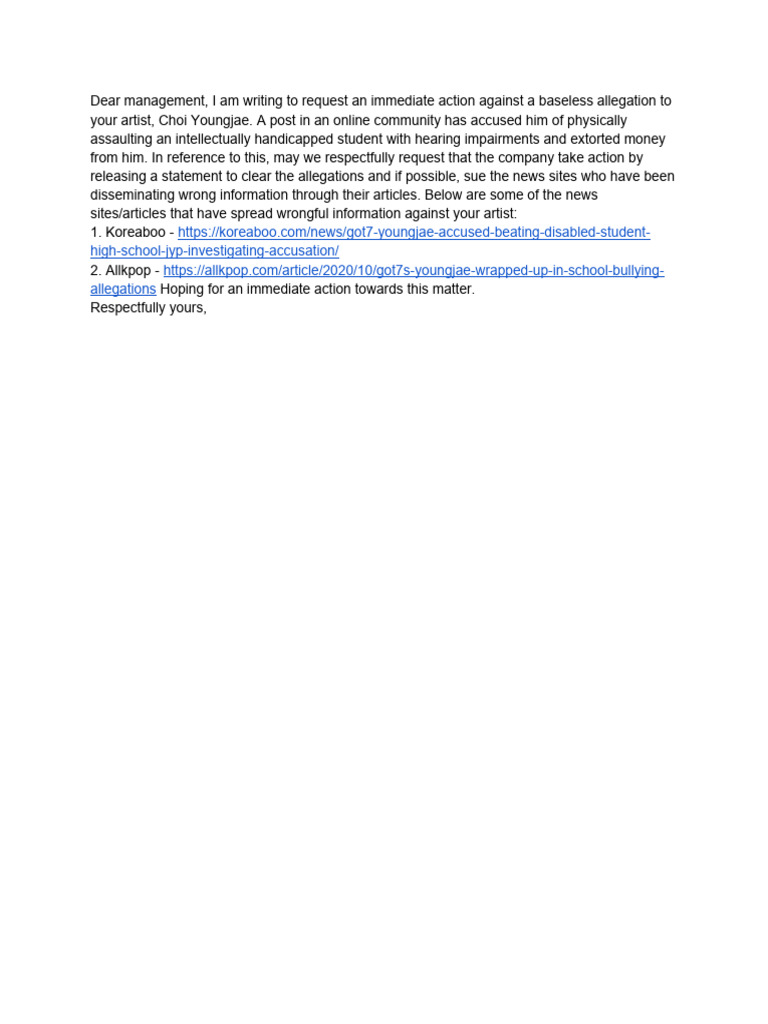 Mass Email Jype Template | PDF | Social Science | Law
