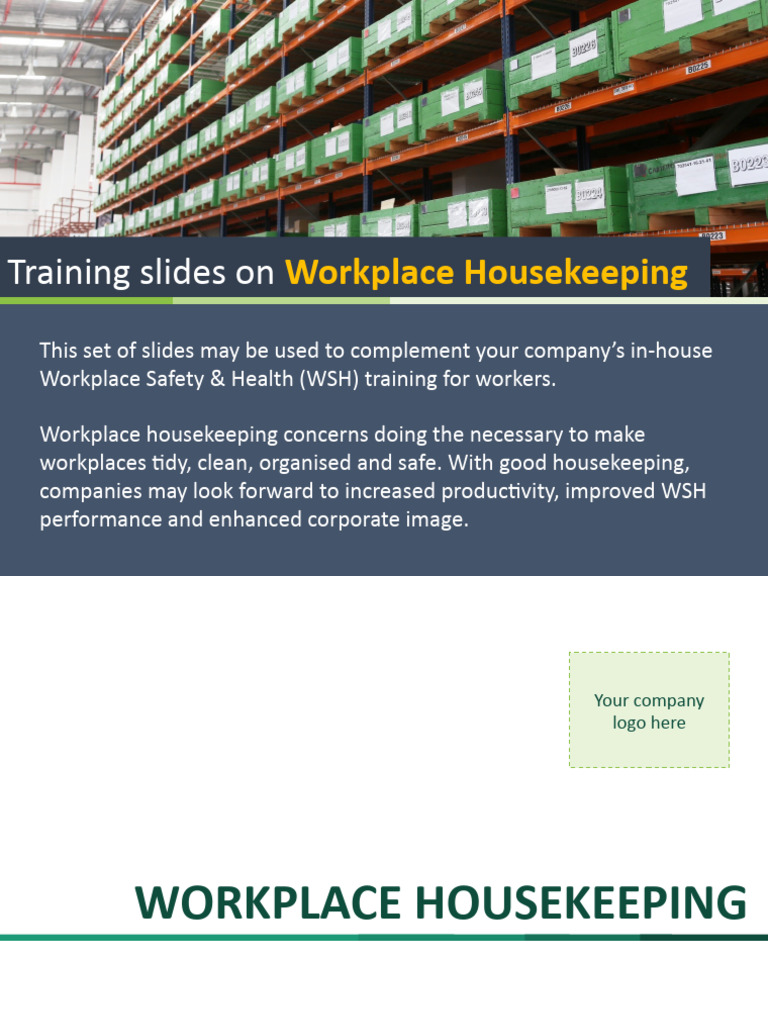 Workplace Housekeeping Training Guide | PDF | Housekeeping ...