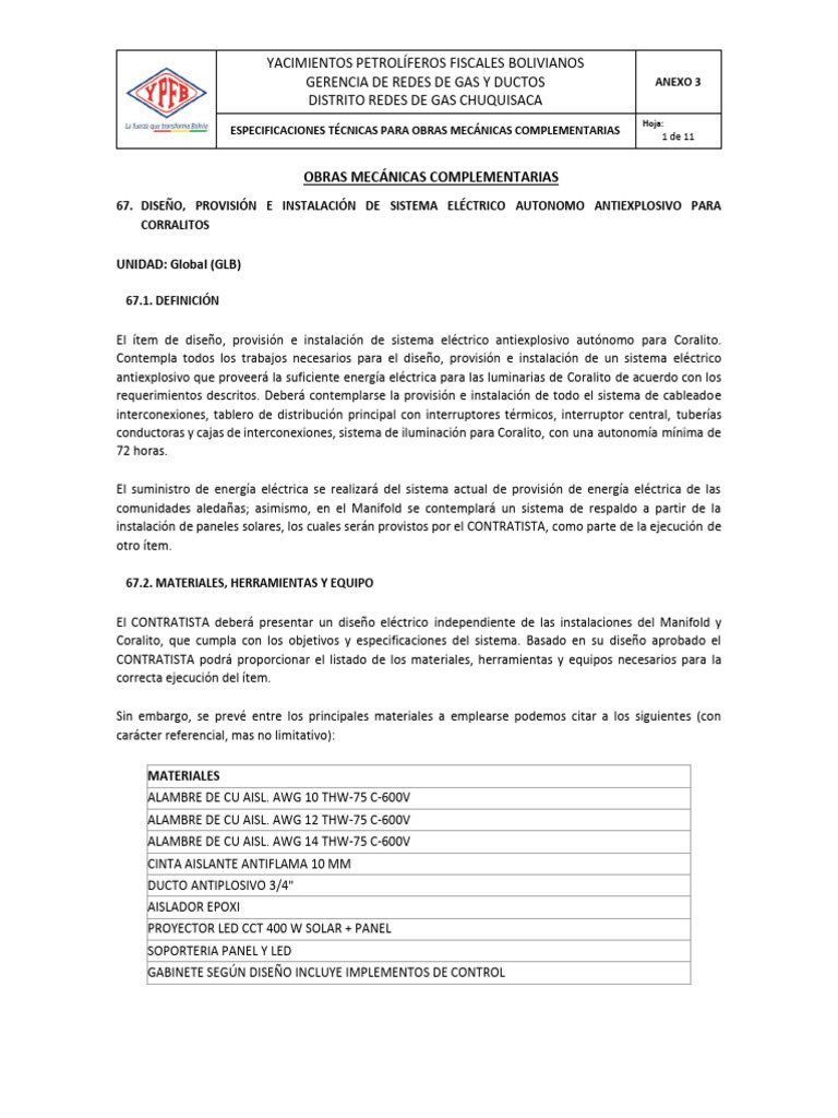 Anexo 2B - Obras Mecácnicas Complementarias | PDF | Cobre | Conductor electrico