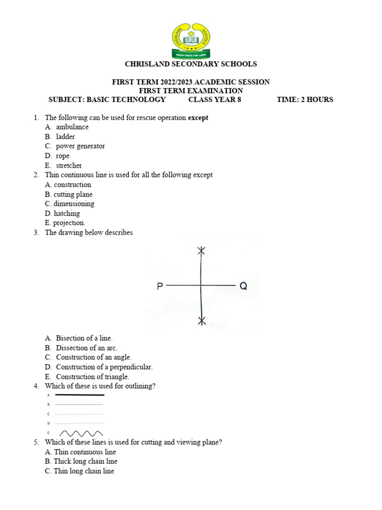 JSS 2 Basic Technology Exam Questions | PDF | Circle | Angle