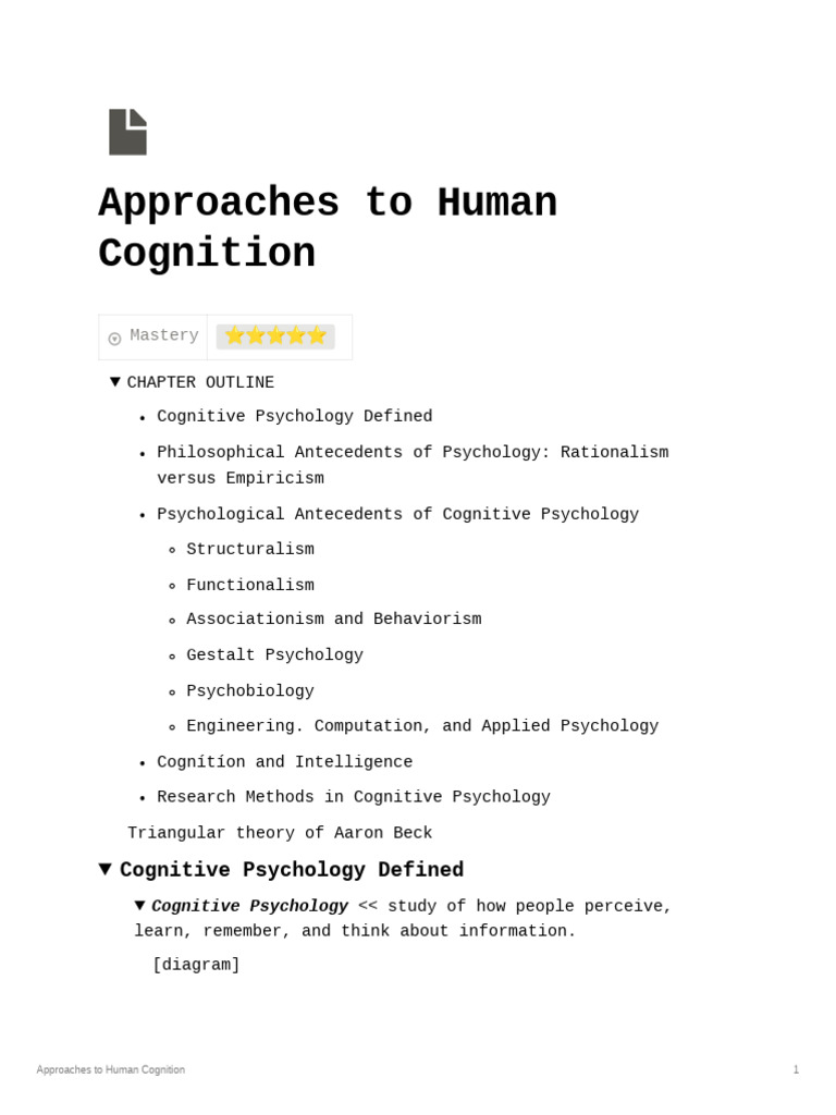 Approaches To Human Cognition | PDF | Psychology | Cognitive Psychology