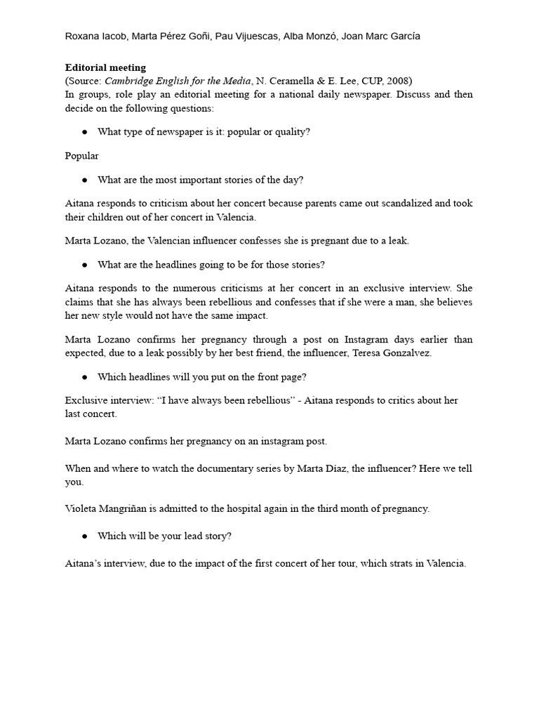 Editorial Meeting | PDF