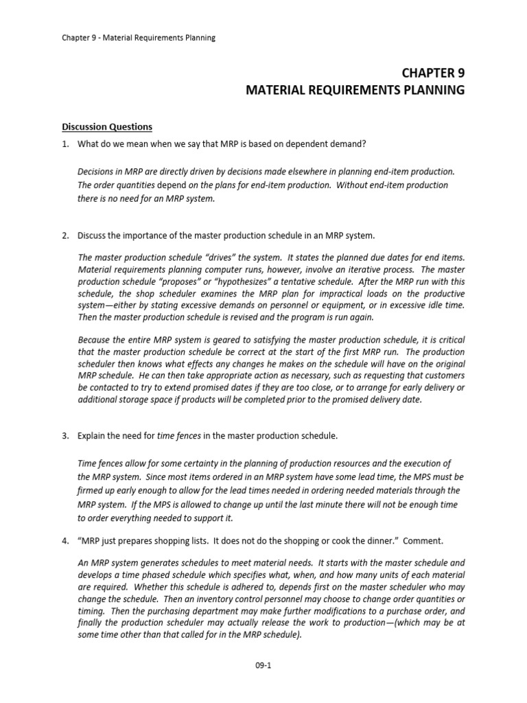 MRP System: Key Concepts & FAQs | PDF | Production And Manufacturing | Business Economics