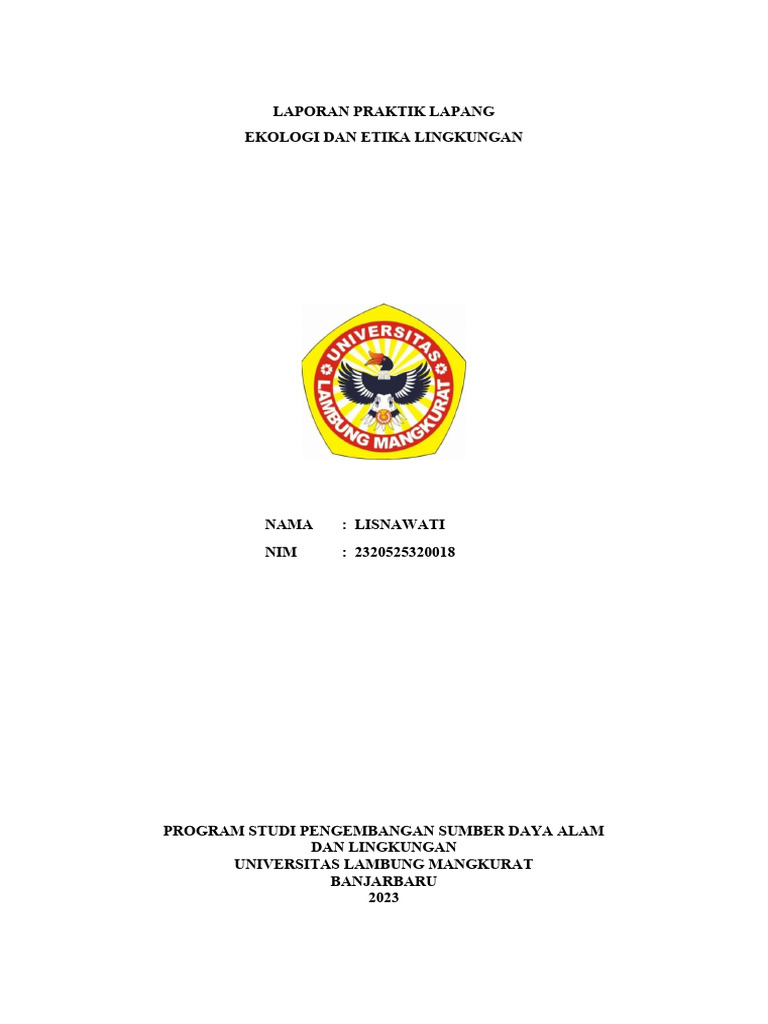 Laporan Praktik Lapang Ekologi Dan Etika Lingkungan - Lisnawati | PDF